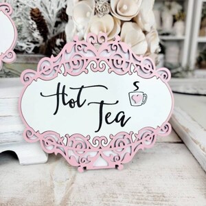 Farmhouse Pink Coffee Bar Tray Decor Coffee Table Decor Shabby Chic ...