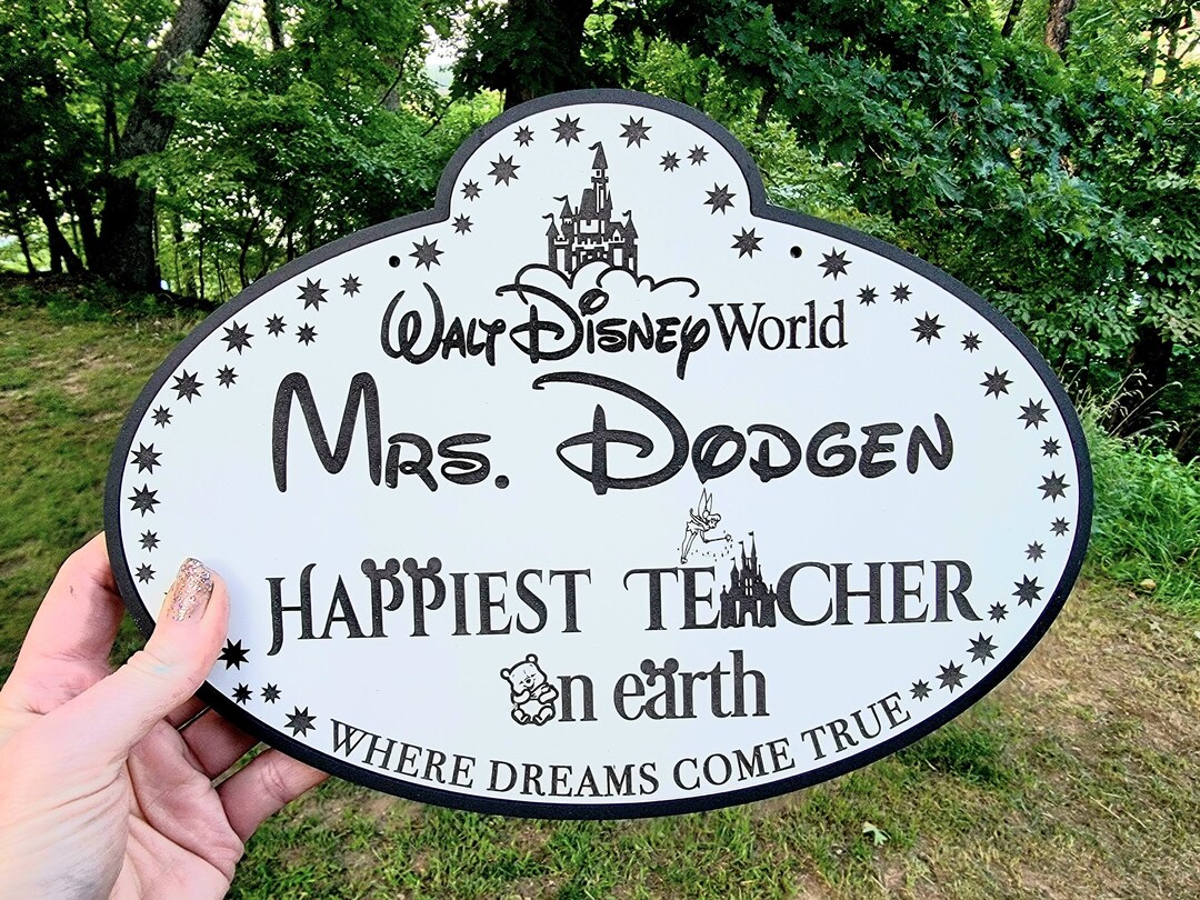 Happiest Teacher on Earth Disney Teacher Wood Sign - Appreciation Gift ...
