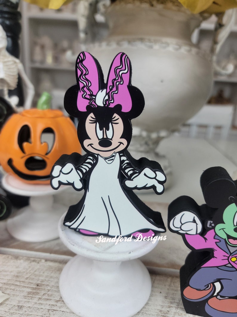 Mickey and Minnie Frankenstein and Bride Tiered Tray Decorations ...