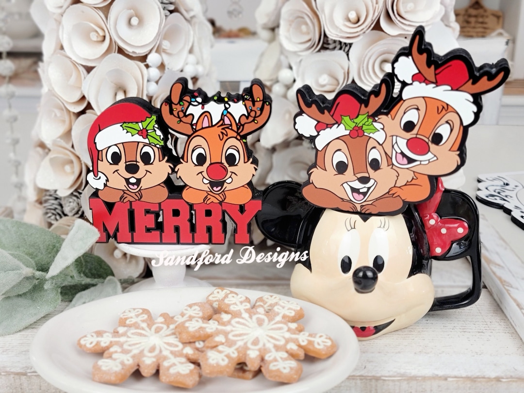 Chip N Dale Christmas Decor, Disney Reindeer Decor - Etsy
