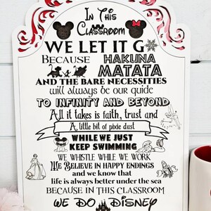 Disney Classroom Rules Sign, Disney Wall Art, Disney House Rules ...