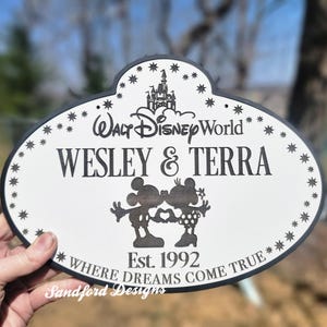 Personalized Mickey Family Cast Member Sign - Disney Custom Name Tag ...