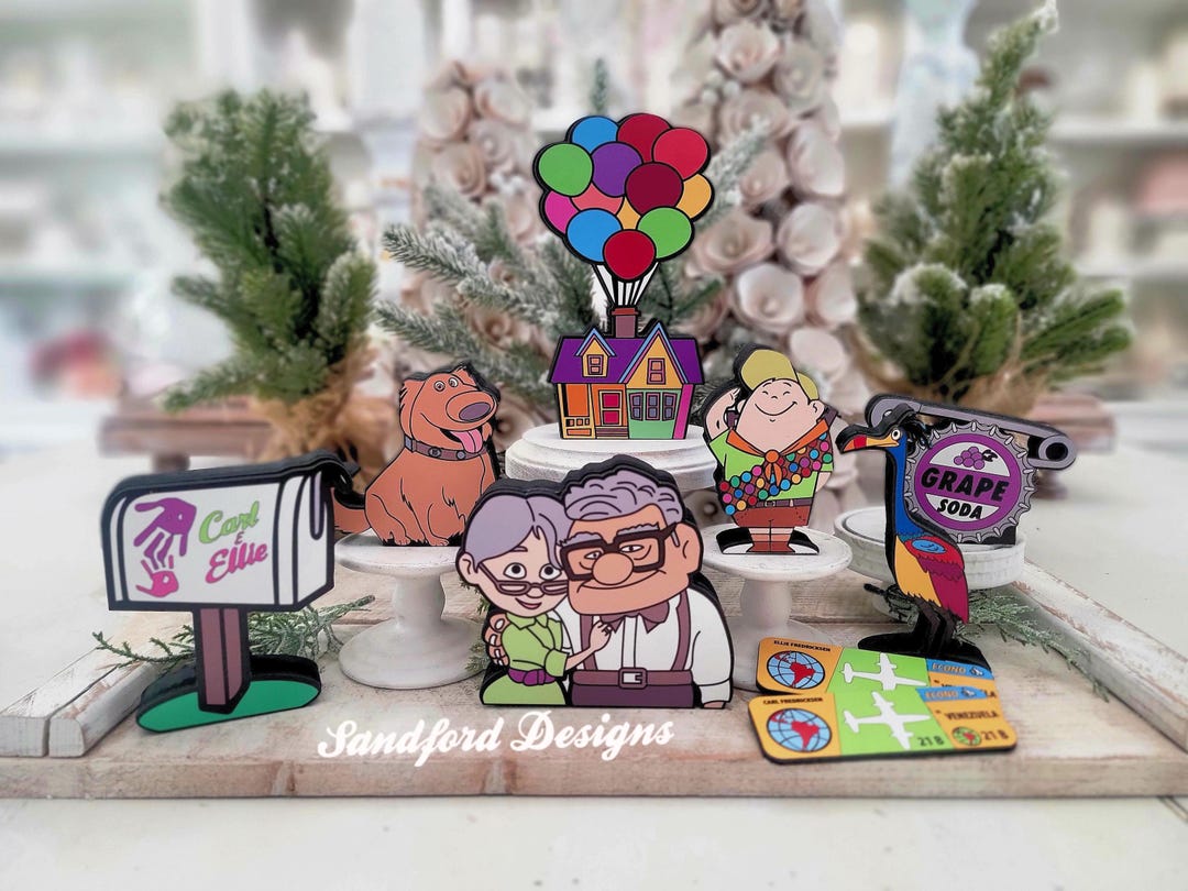 Pixar up Carl and Ellie Self-standing Tray Decor, Russell, Kevin, Grape ...