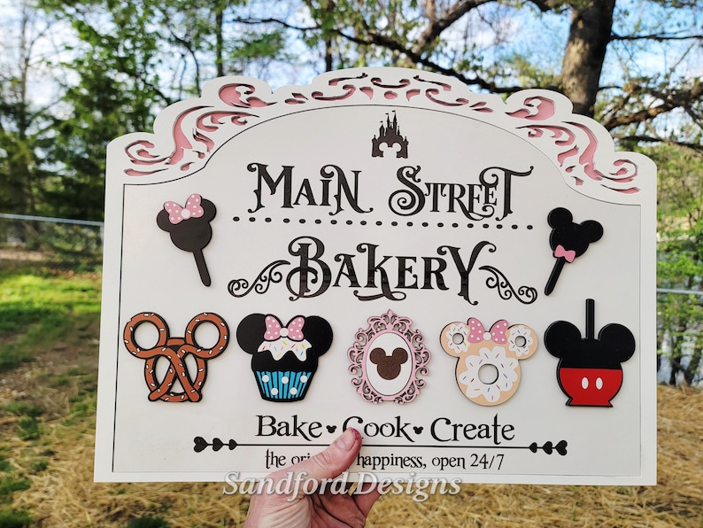 Disney Main Street Bakery Sign - 3D Wood Kitchen Decor - Etsy