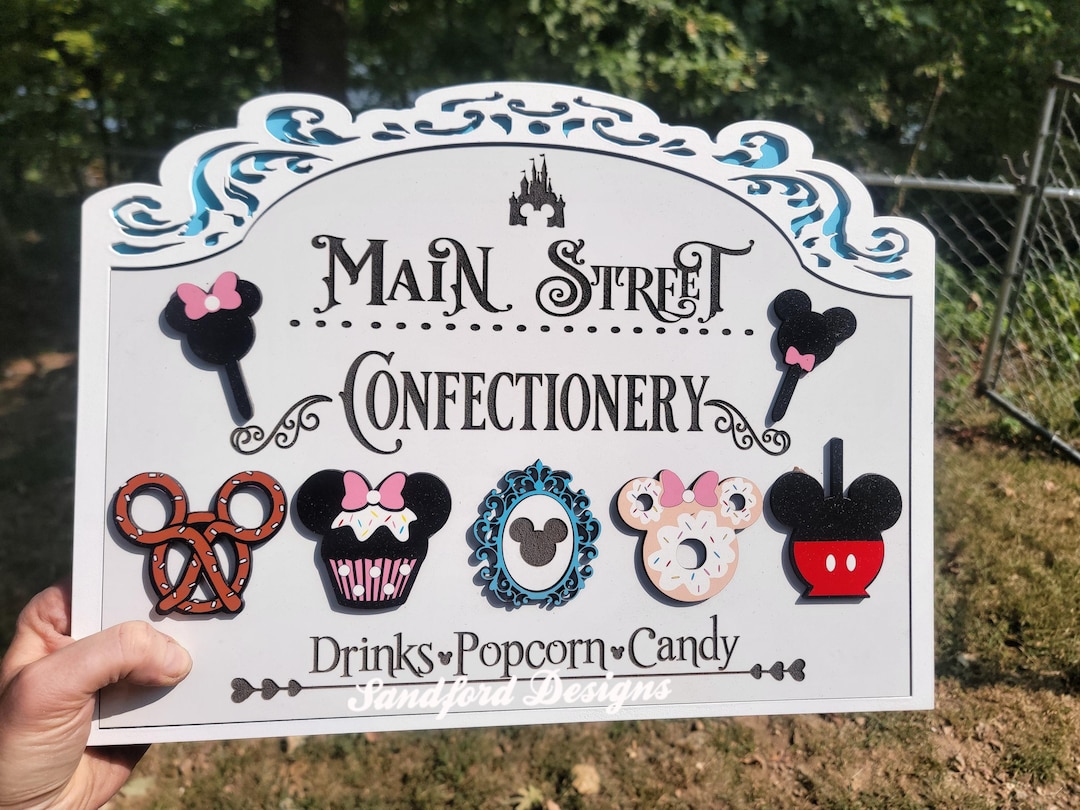 Disney Park Main Street Confectionery Sign - Disney 3d Wood Sign ...