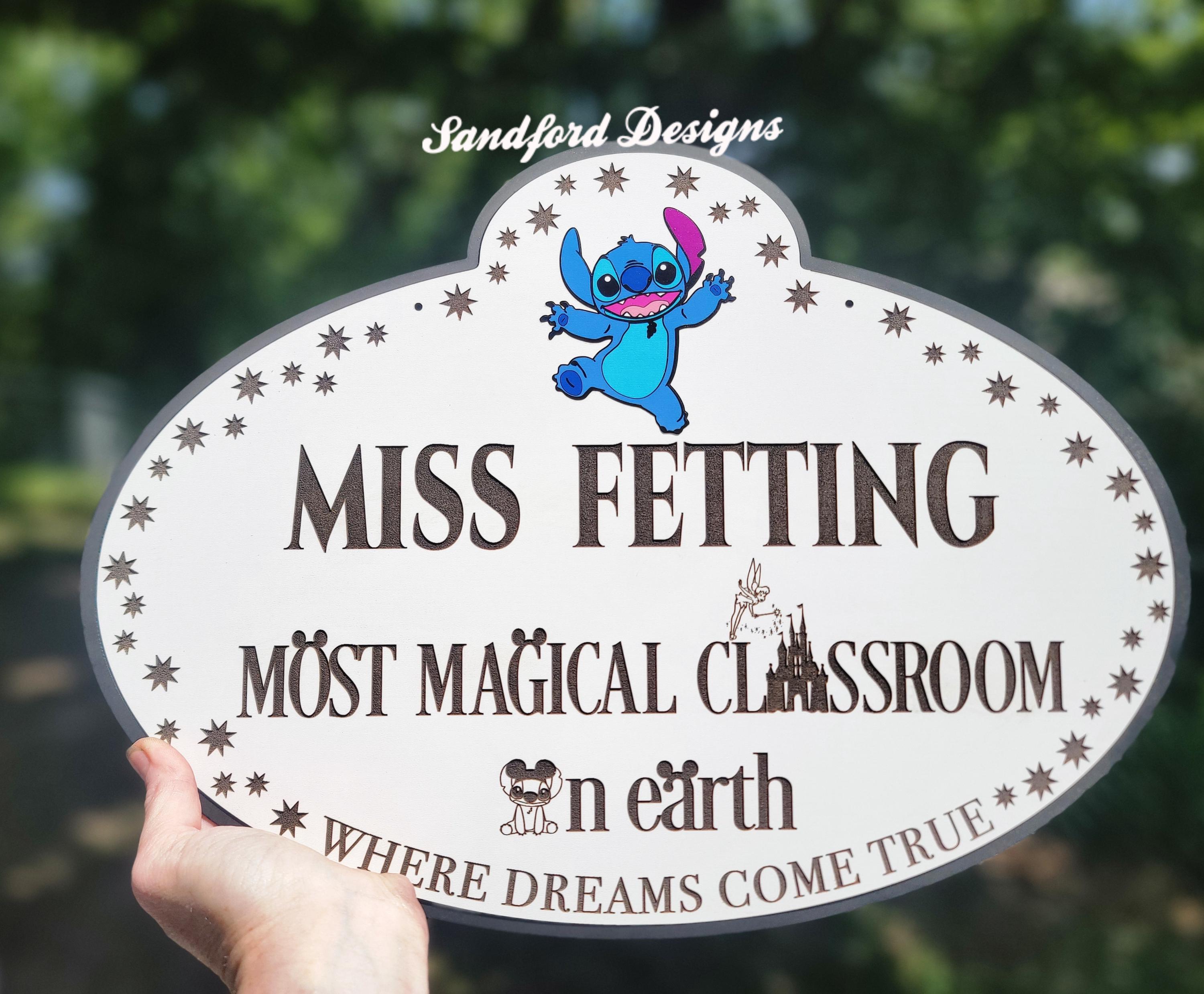 Disney Stitch Teacher Wood Sign - Teacher Appreciation Gift - Etsy