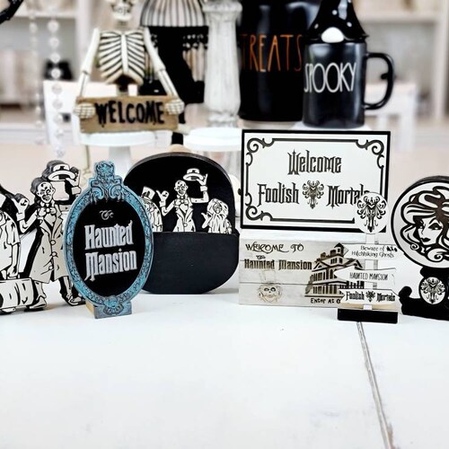 Halloween Tiered Tray Decor Haunted Halloween Tray Kit Ghost | Etsy