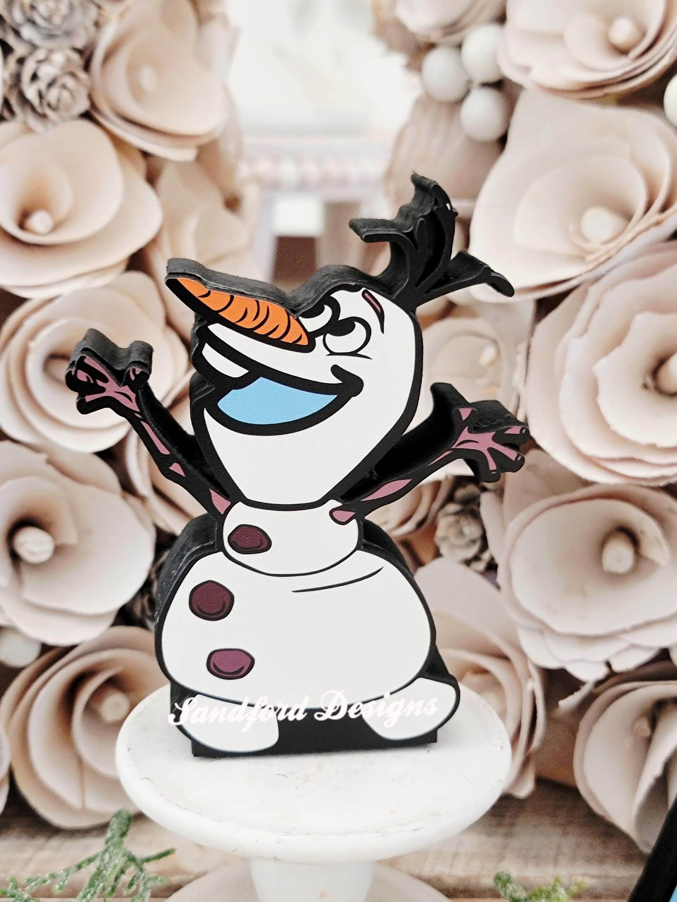 Disney Frozen Elsa, Olaf, and Sven Self-standing Wood Pieces, Frozen ...