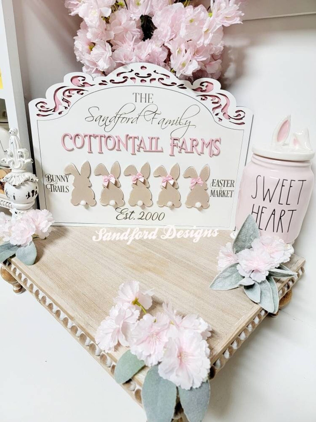 Personalized Bunny Family Sign, Family Bunny Sign, Easter Bunnies ...