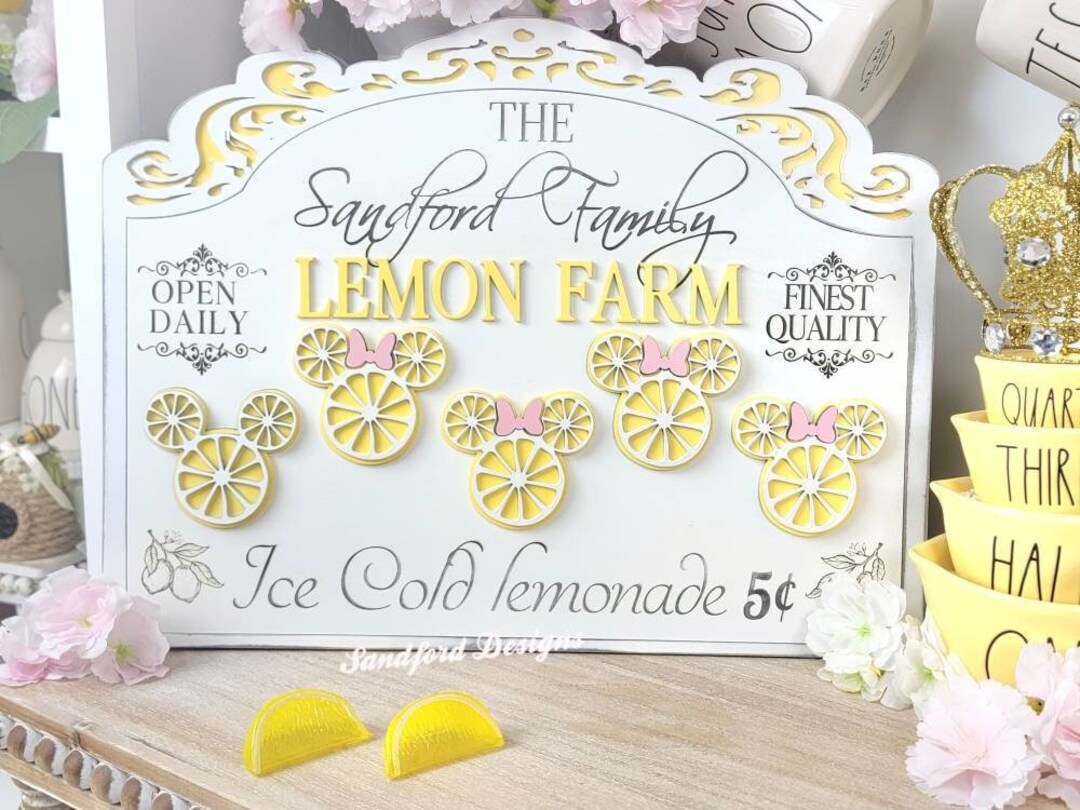 Personalized Mickey Lemon Sign for Disney Family - Farmhouse Decor ...