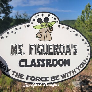 Baby Yoda Grogu Star Wars Teacher Sign Disney Teacher Appreciation Gift ...