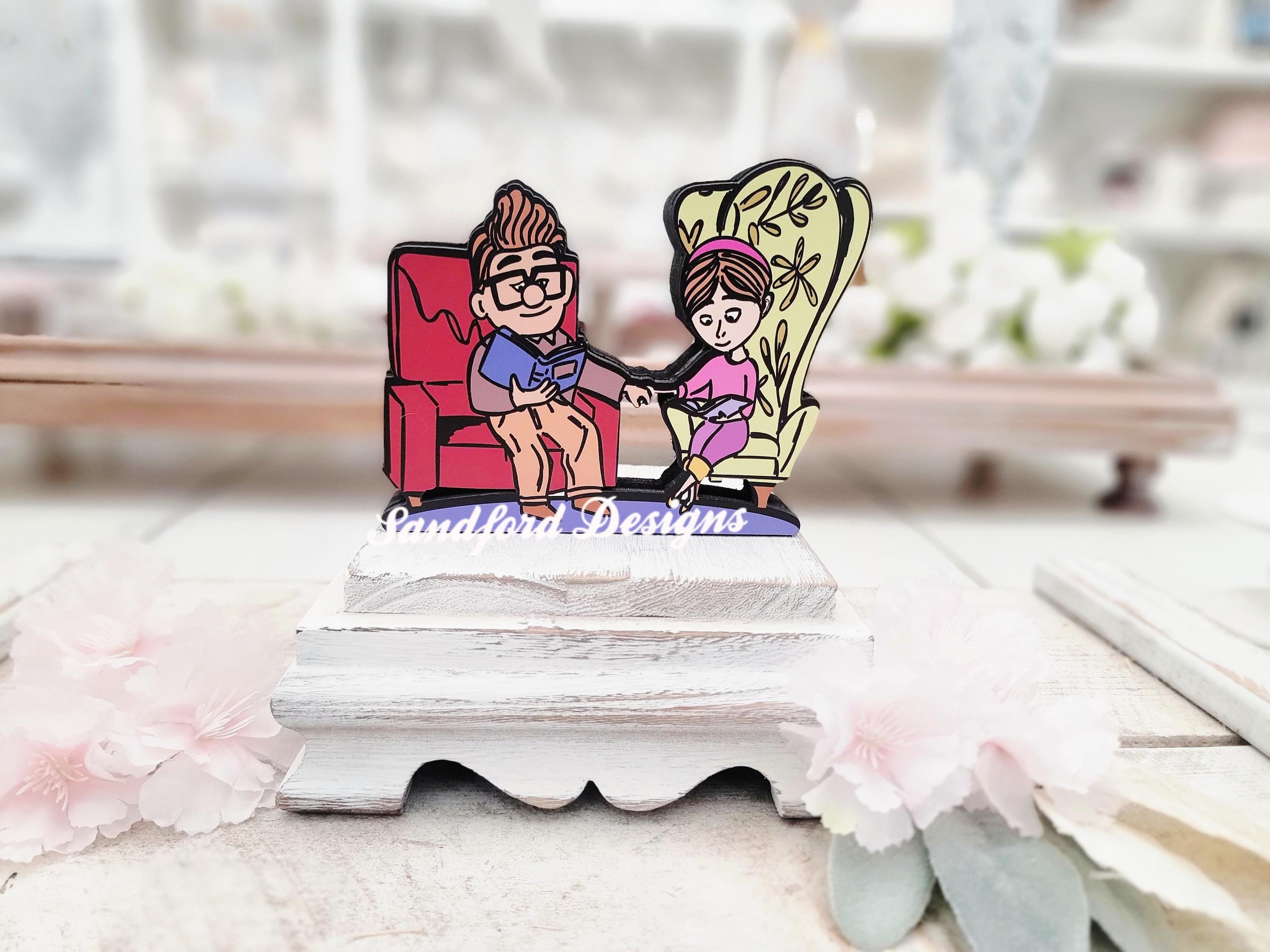 Pixar up Carl and Ellie Chairs, Self-standing Tray Decor, Grape Soda ...