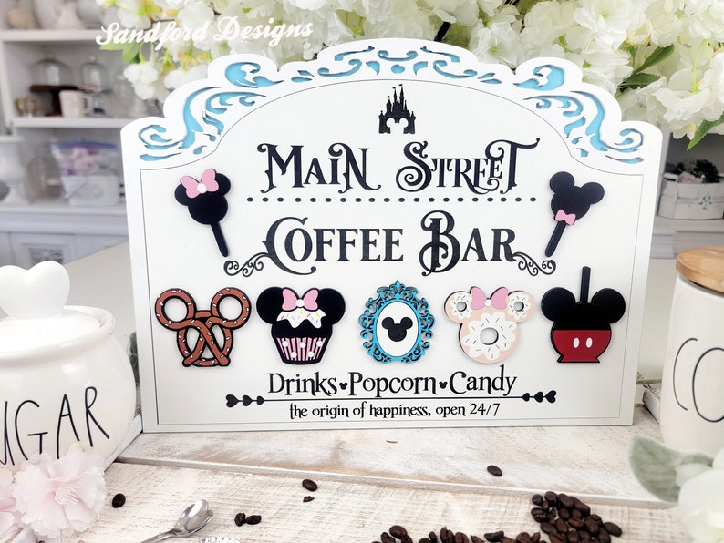 Disney Main Street Coffee Bar Sign – 3D Wood Kitchen Decor - Etsy