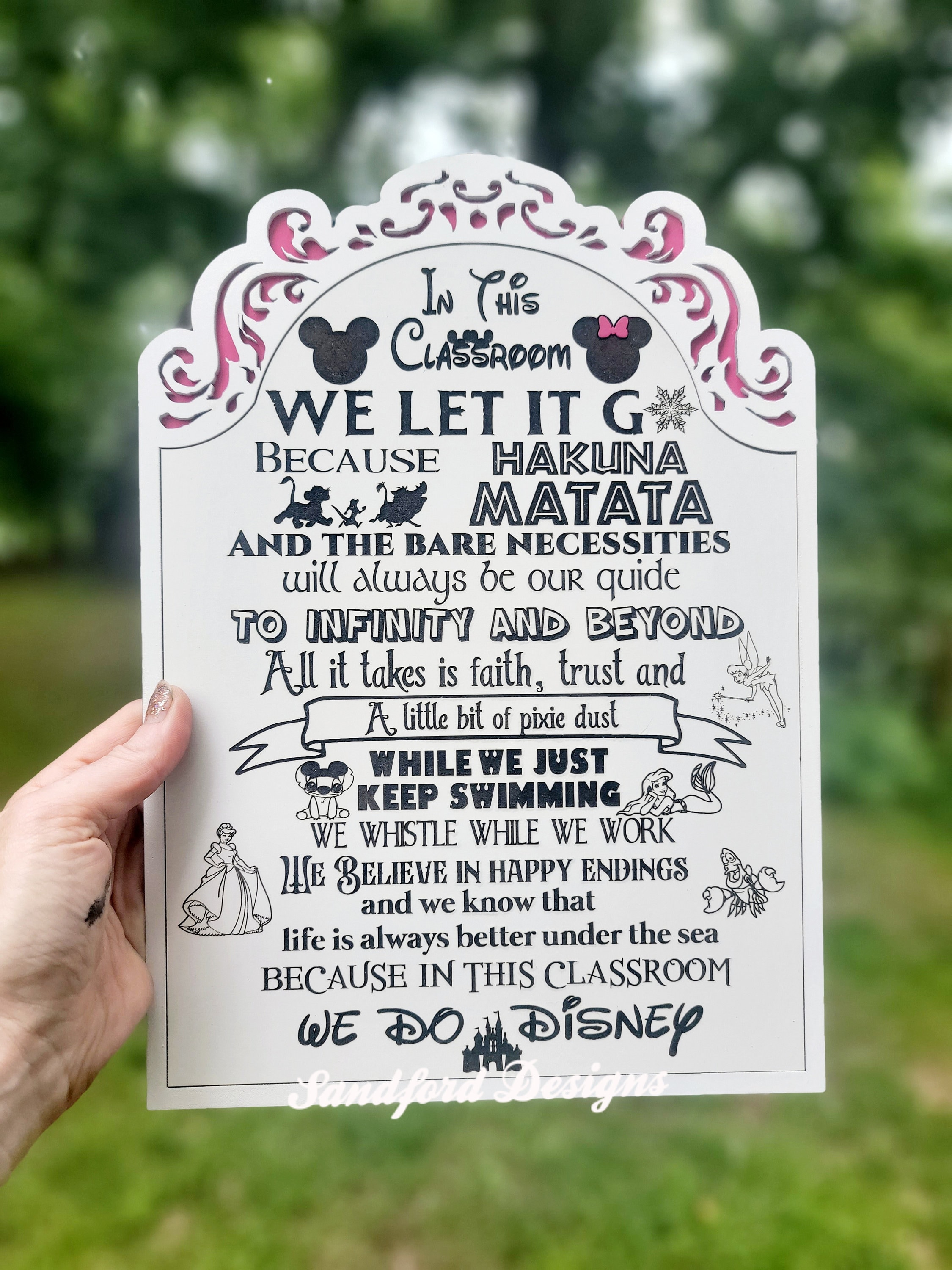 Laser Engraved Disney Classroom Rules Sign, Teacher Gift - Etsy