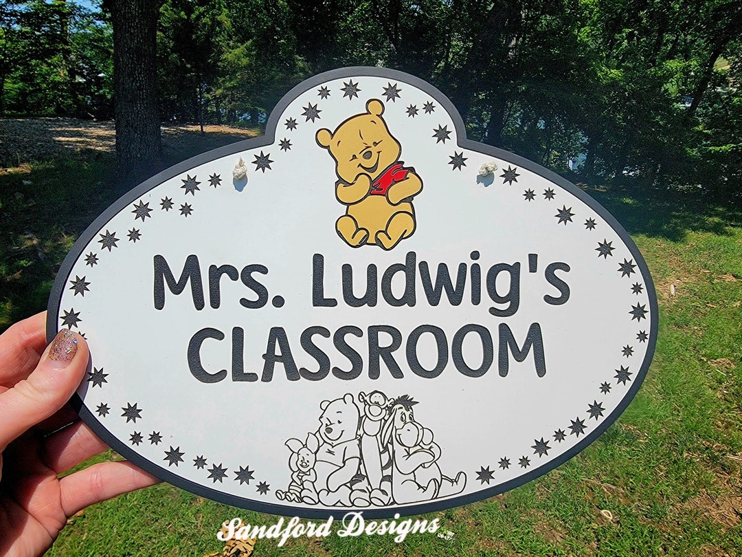 Winnie the Pooh Teacher Wood Sign Disney Teacher Appreciation and ...