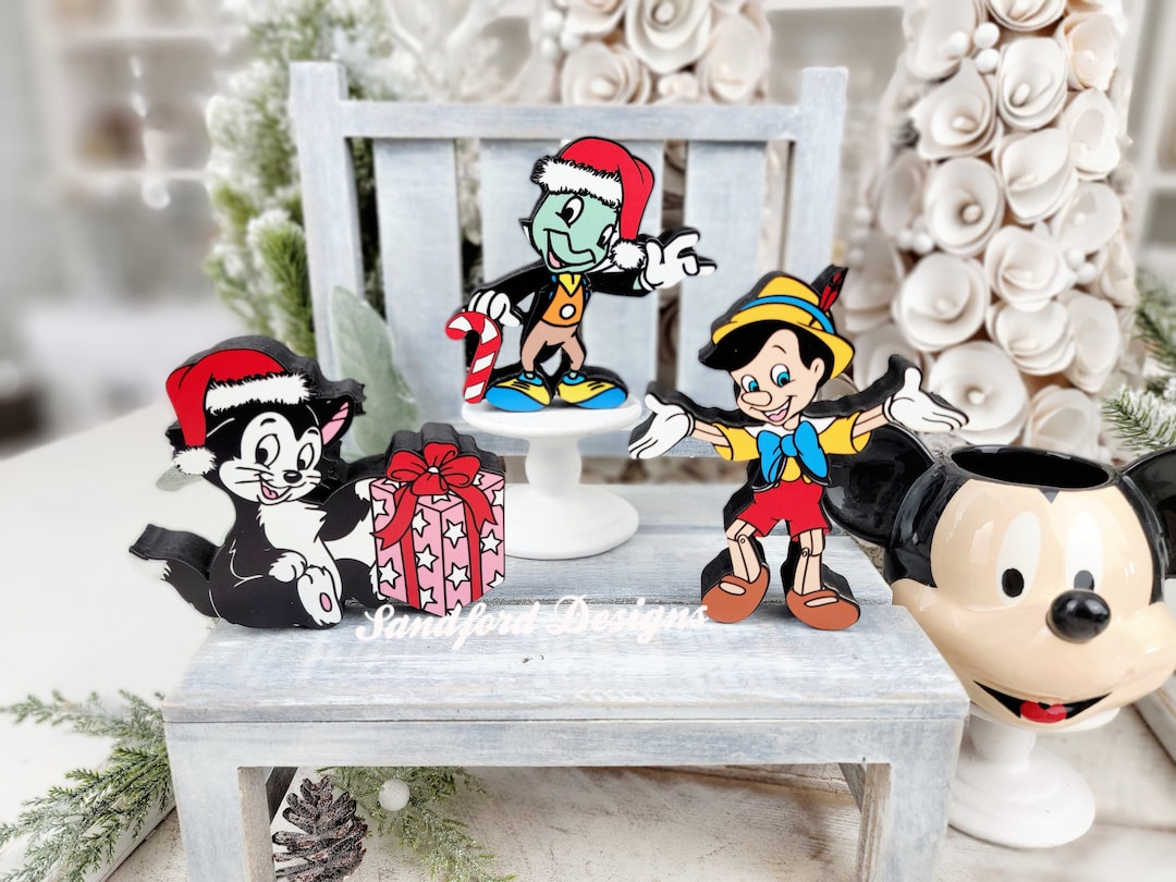 Jiminy Cricket Pinocchio and Figaro Christmas Decor, Disney Vintage ...