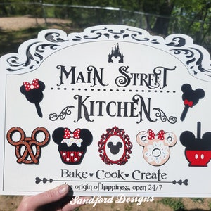 Disney Park Snack Main Street Kitchen Sign - Disney 3d Wood Sign ...