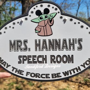 Baby Yoda Grogu Star Wars Teacher Sign - Disney Teacher Appreciation ...
