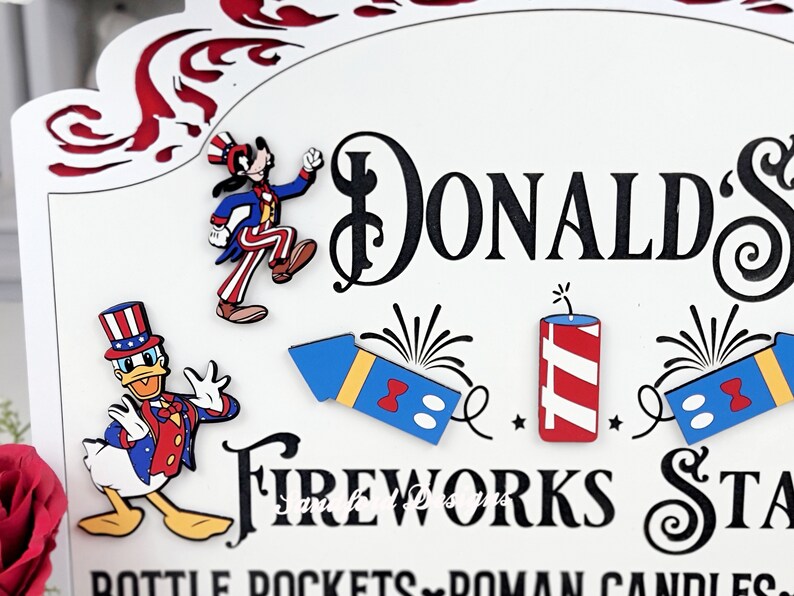 Donald Duck's 4th of July Fireworks Stand Sign - Daisy, Goofy, - Disney ...