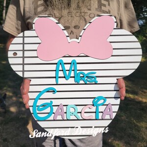 Minnie Mouse Teacher Paper Wood Sign - Classroom Decor and Appreciation ...