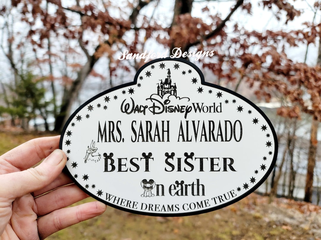 Personalized Mickey Cast Member Sign, Disney Home Wall Art, Name Tag ...