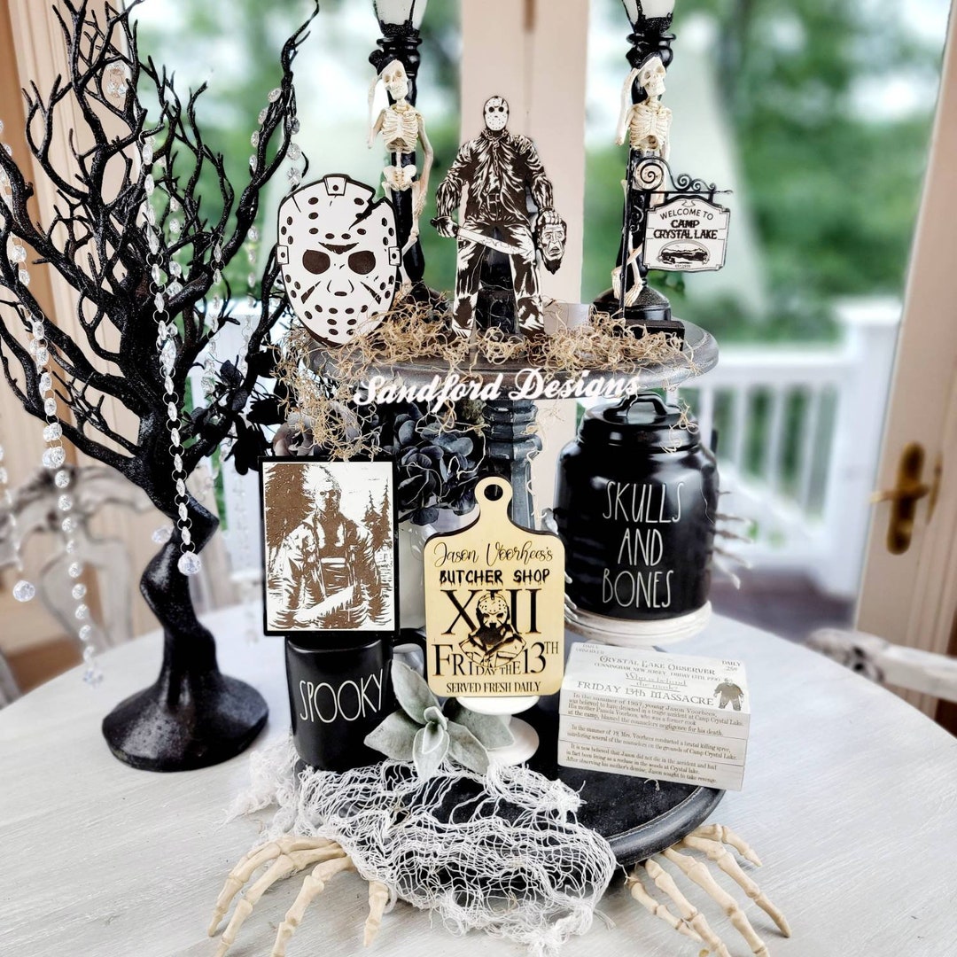 Jason Voorhees Halloween Decor, Friday the 13th Tiered Tray Decor ...