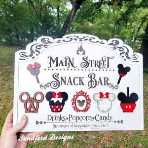 Disney Main Street Snack Bar Sign - Disney Kitchen Decor - 3d Wood Sign ...