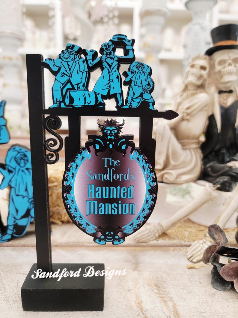 Personalized Haunted Mansion Sign, Disney Hitchhiking Ghosts Halloween ...