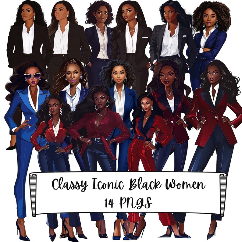 Black Women ICONS - Fashion - Clipart Jasmine Crockett Inspired ...