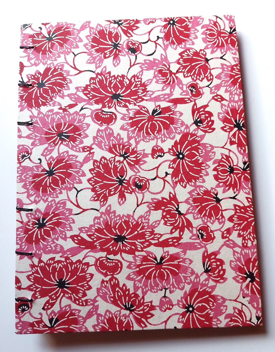 A5 Notebook, Traditional Japanese Paper, Washi, Fuchsia and Pink Lotus ...