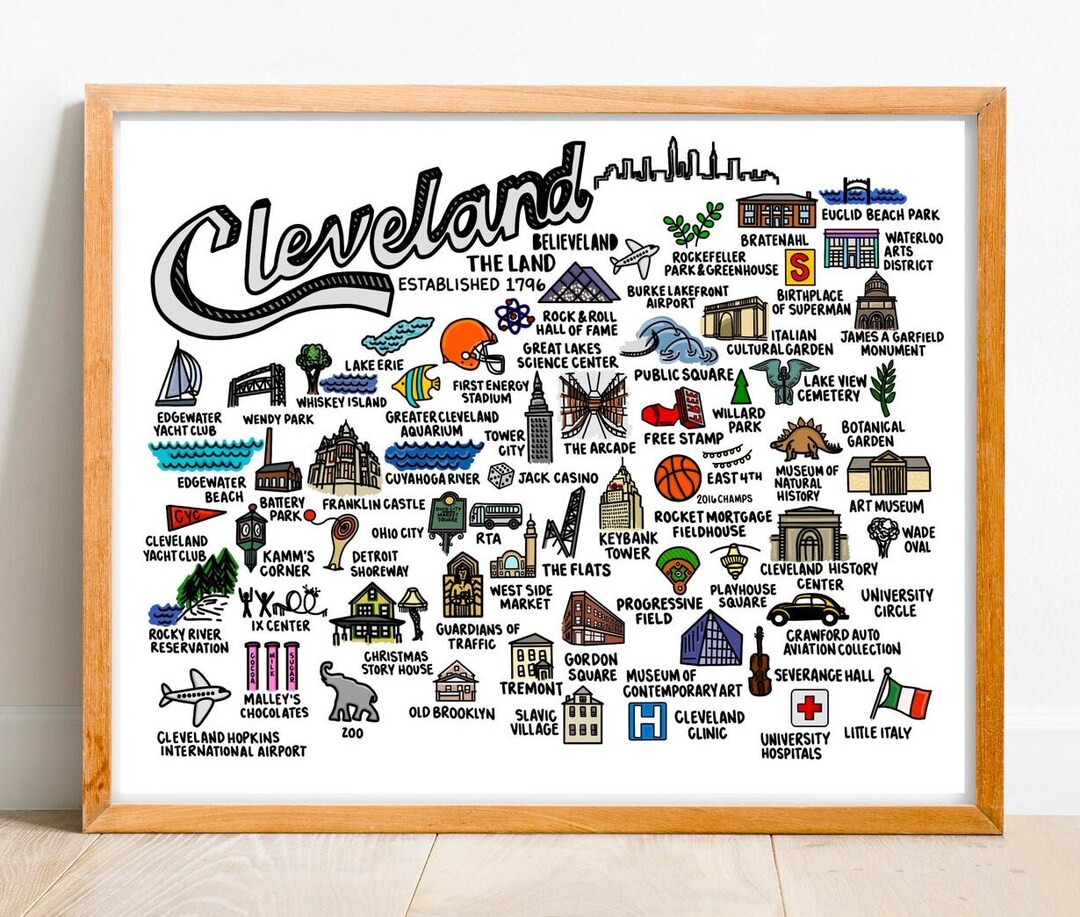 Cleveland Map Print - Etsy
