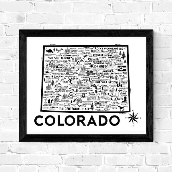Colorado Map Print - Etsy
