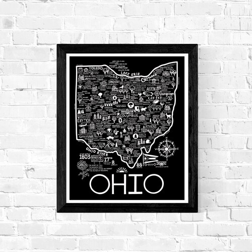 Choctaw Lake Ohio Map Pittsburgh Map Company - Etsy