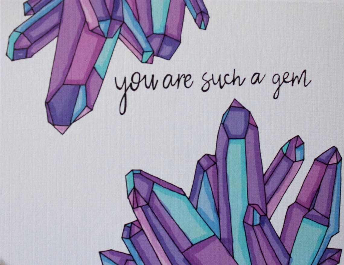 You're a Gem Pun Greeting Card Gemstone Illustration - Etsy Australia