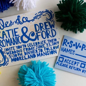 Handmade Wedding Invitations Linocut Invitations Linoleum - Etsy