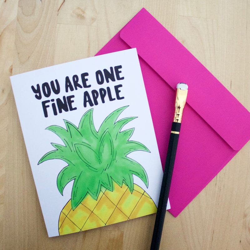 Apple Pun Card - Etsy