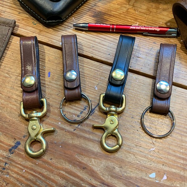 Leather Key Chain - Etsy