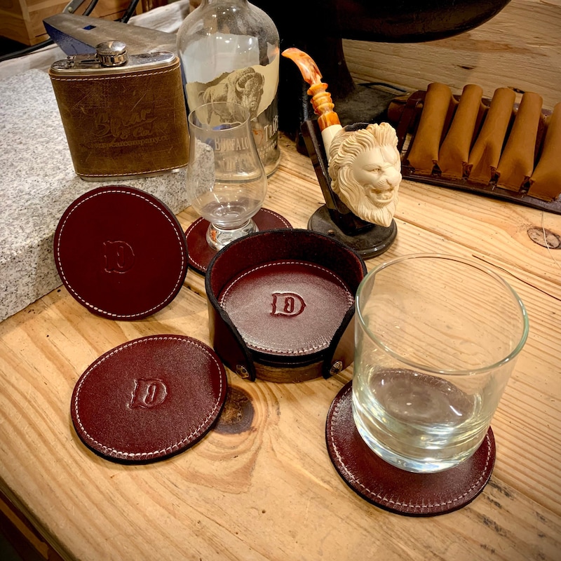 Leather Coaster - Etsy