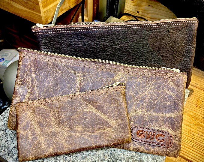 Navy Blue Leather Money Pouch, Change Pouch, Men's Leather Coin Purse ...