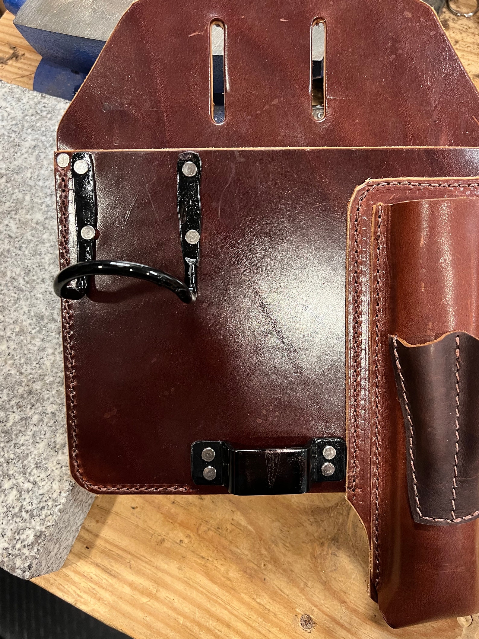 Builders Leather Tool Pouch / Carpenter Utility Tool Caddy - Full Grain ...
