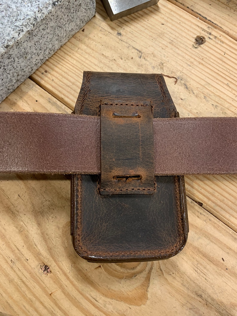 Leather Phone Case for Work Suspenders / Buffalo Leather - Etsy