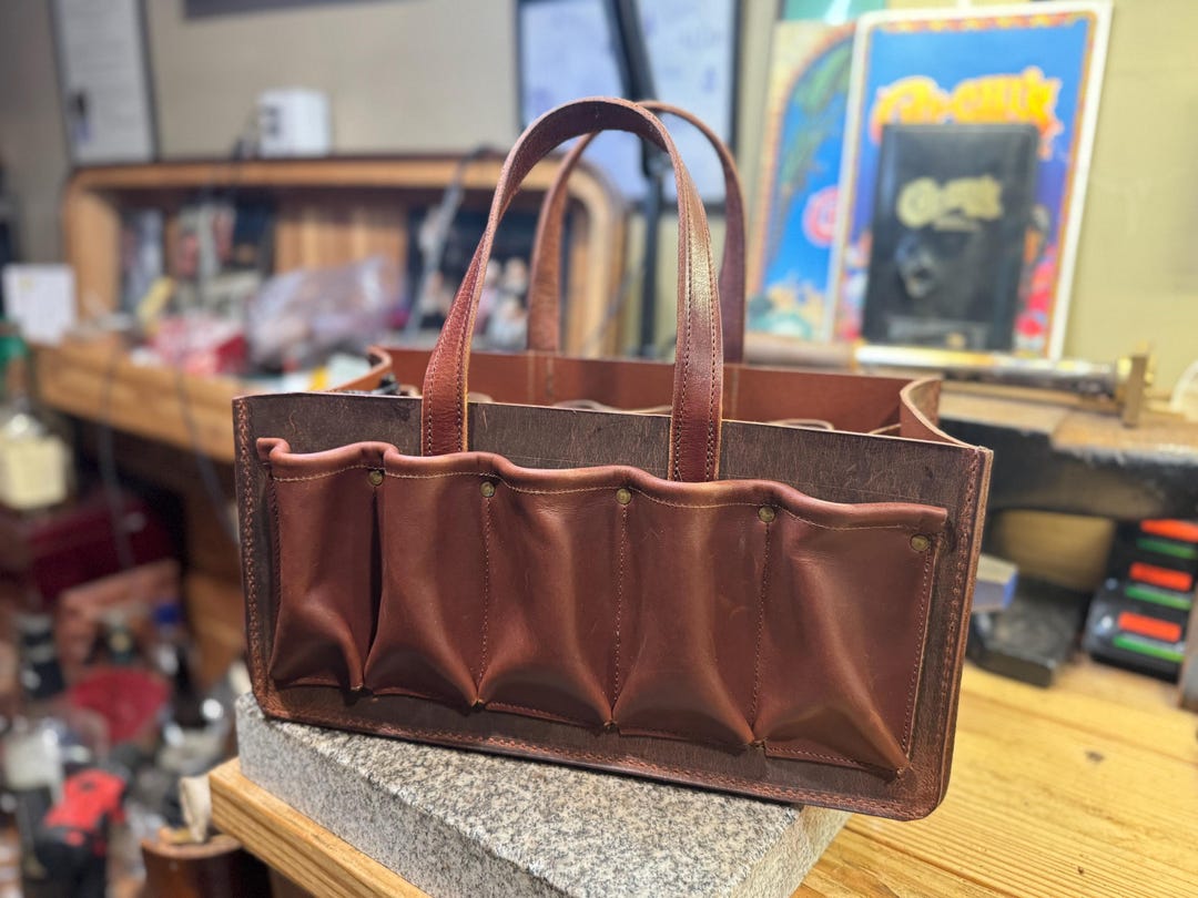 Leather Tool Tote Bag, Handmade Full Grain Buffalo, Amish Made in USA ...