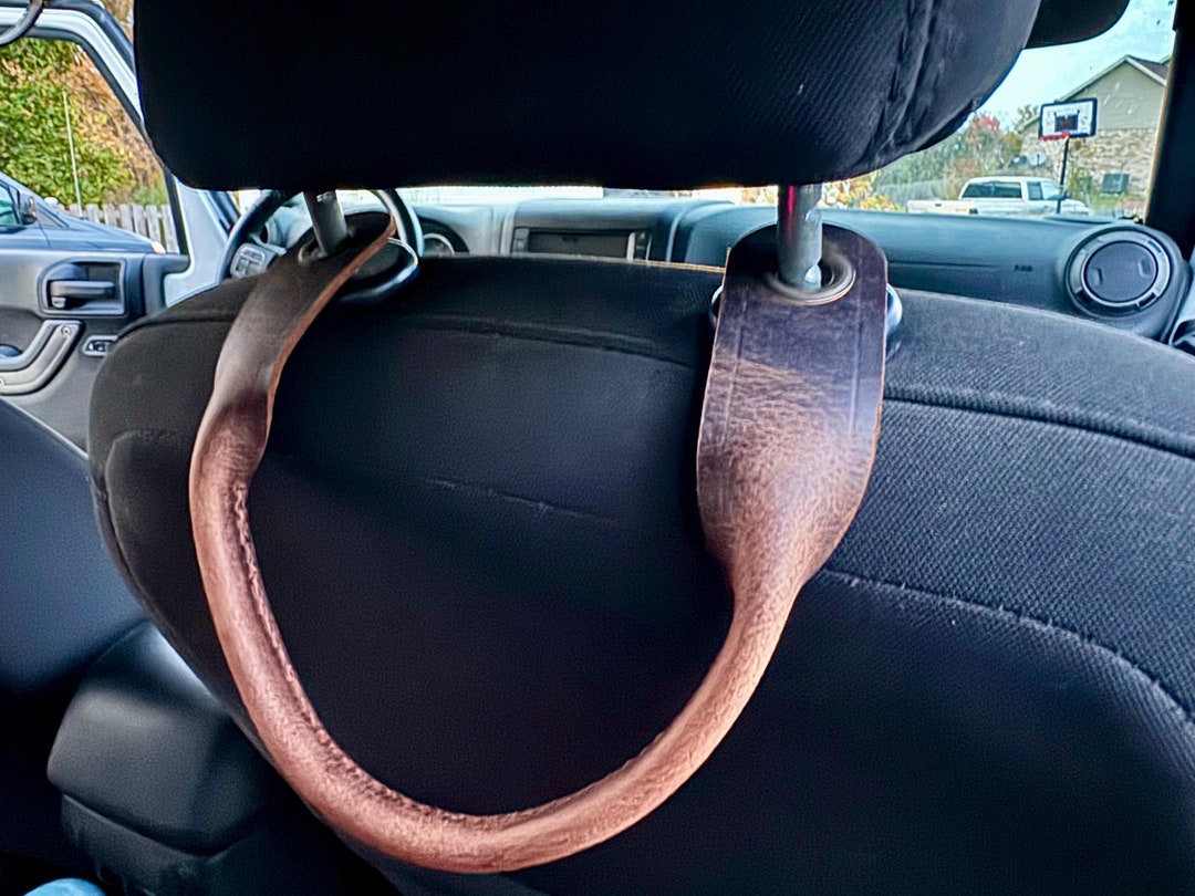 Headrest Grab Handles, Full Grain Leather Grips, Heavy Duty Handmade ...