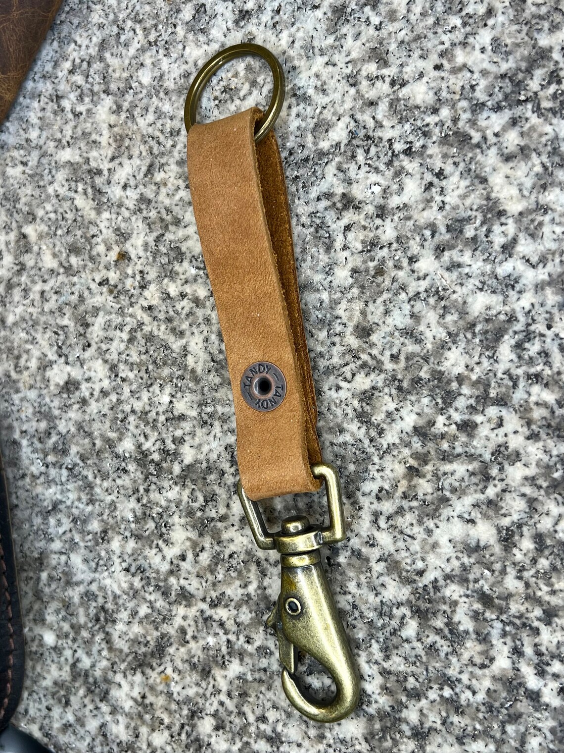Leather Keychain - Removable Keyring - Snap - Antiqued Swivel Clip ...