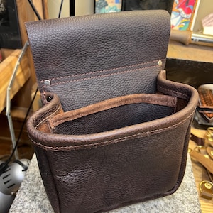 Leather Shell Pouch, Divider, Custom Cartridge Bag With Partition, Full ...