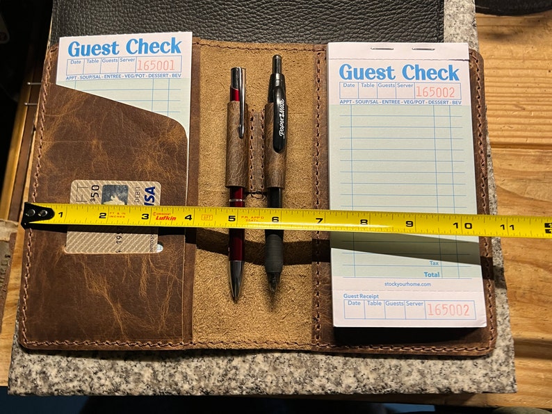 Server Order Pad Leather Organizer, Waiter, Waitress Notepad Portfolio ...