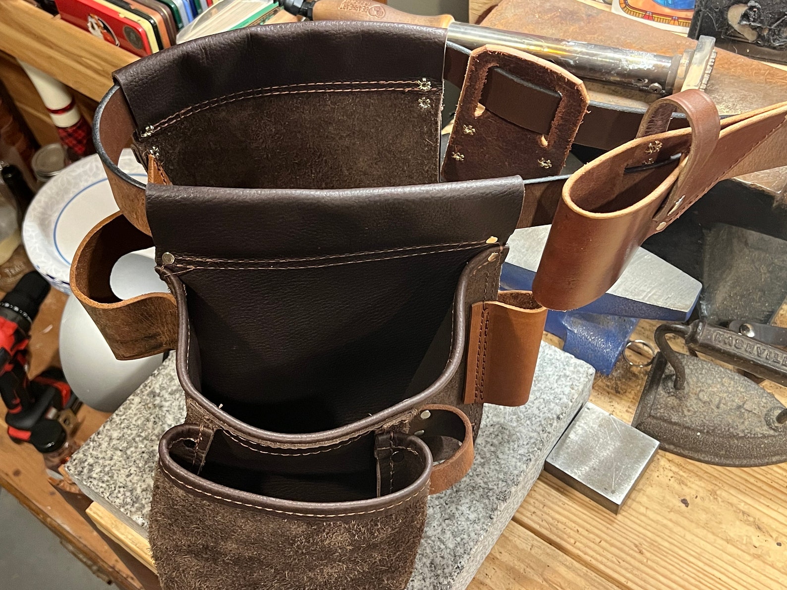 Leather Nail Apron Tool Belt, Amish Style Nail Bag, Handmade, Made in ...