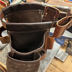 Leather Nail Apron Tool Belt, Amish Style Nail Bag, Handmade, Made in ...