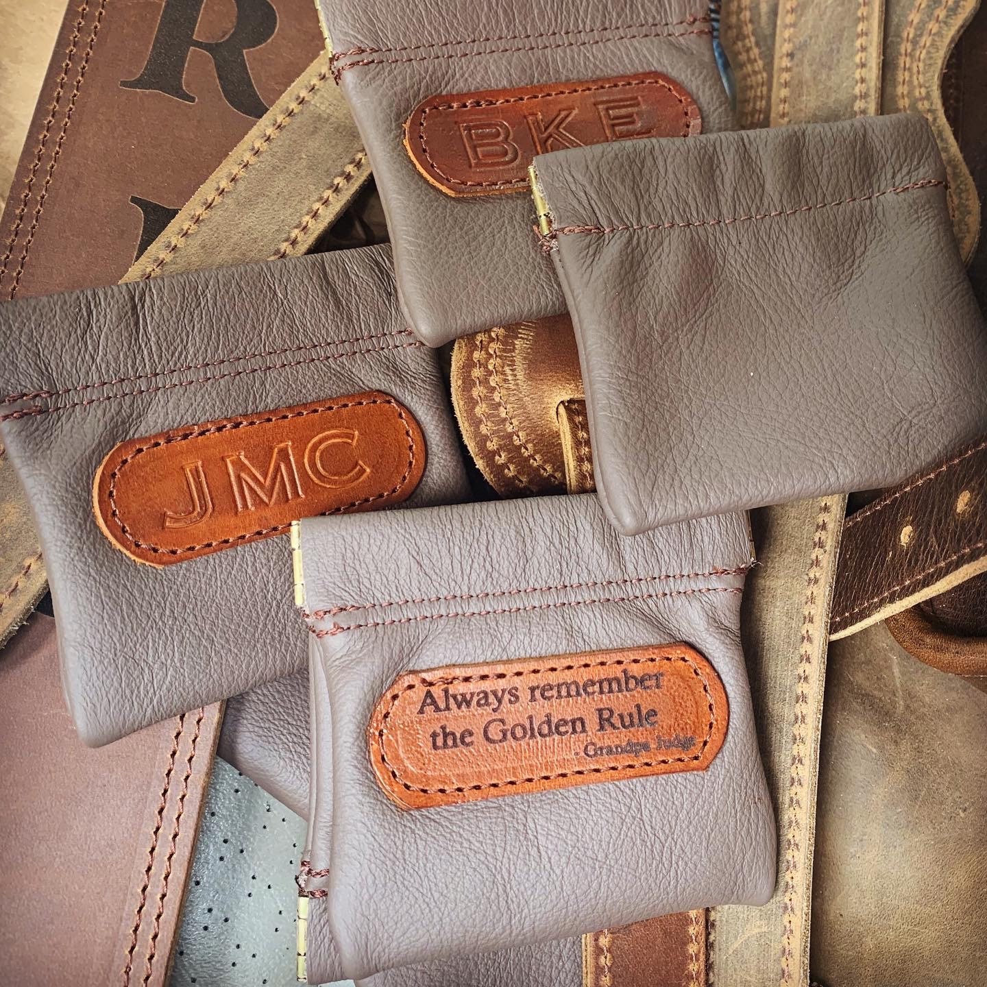 Leather Coin Purse Squeeze Frame