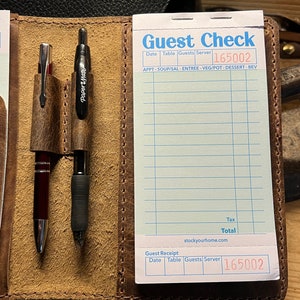 Server Order Pad Leather Organizer, Waiter, Waitress Notepad Portfolio ...